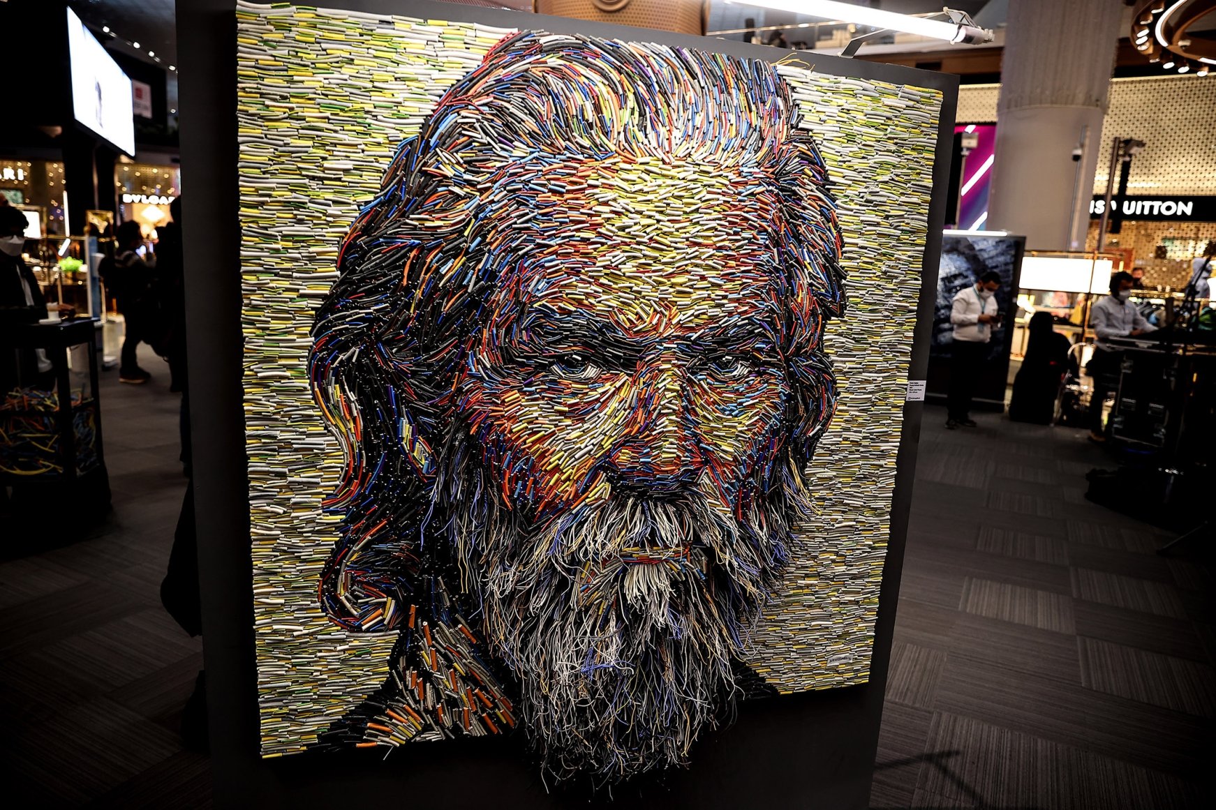 Waste turns into artsy portraits at Istanbul Airport | Daily Sabah