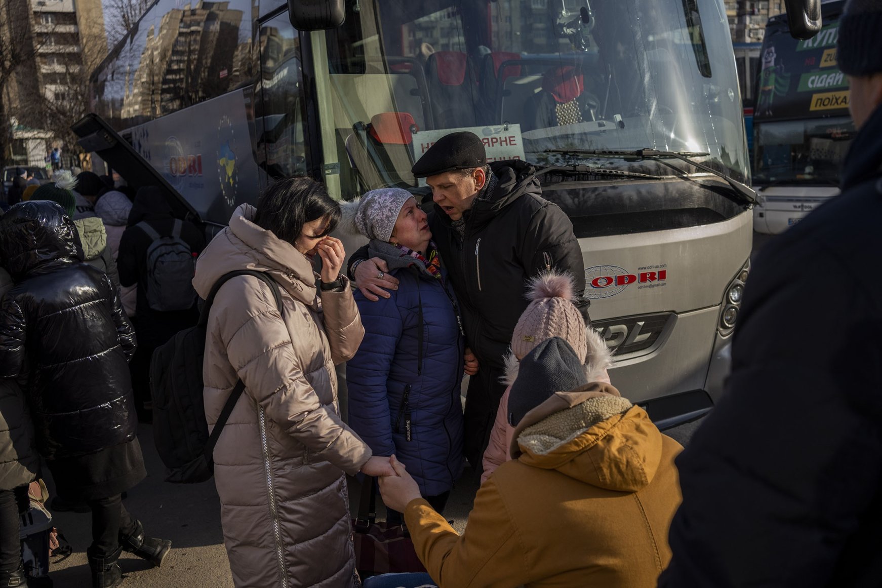 War in Ukraine: Tearful goodbyes at Kyiv train station | Daily Sabah