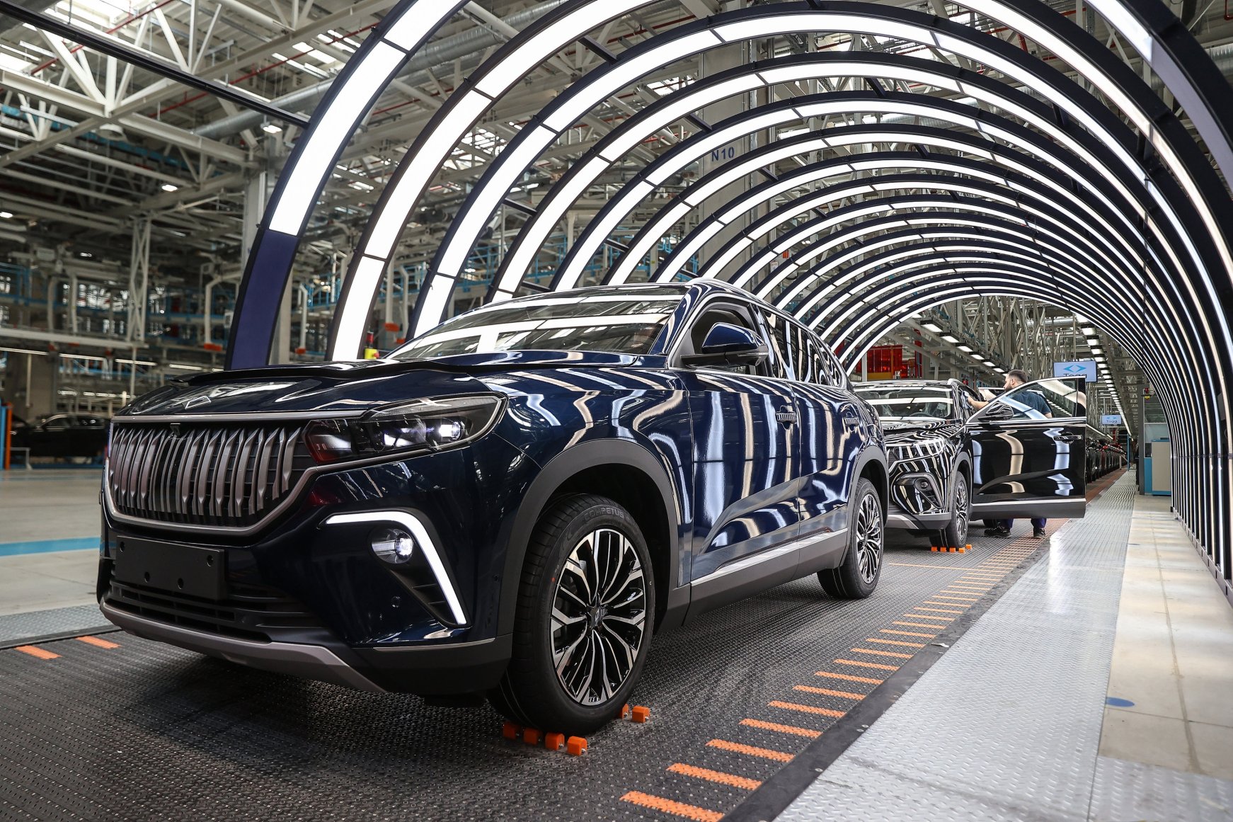 Production of national Turkish car Togg caught on camera in Bursa ...