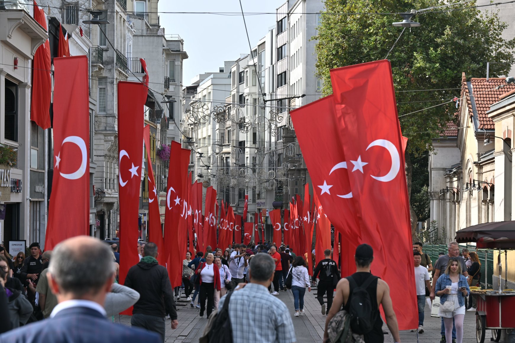 Adorned with Turkish Flags: The 100 Years of Republic, Istiklal Avenue ...