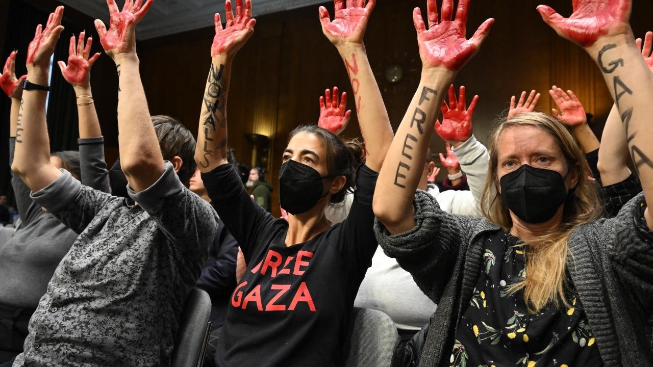 Bloody protest against Blinken in US Congress | Daily Sabah