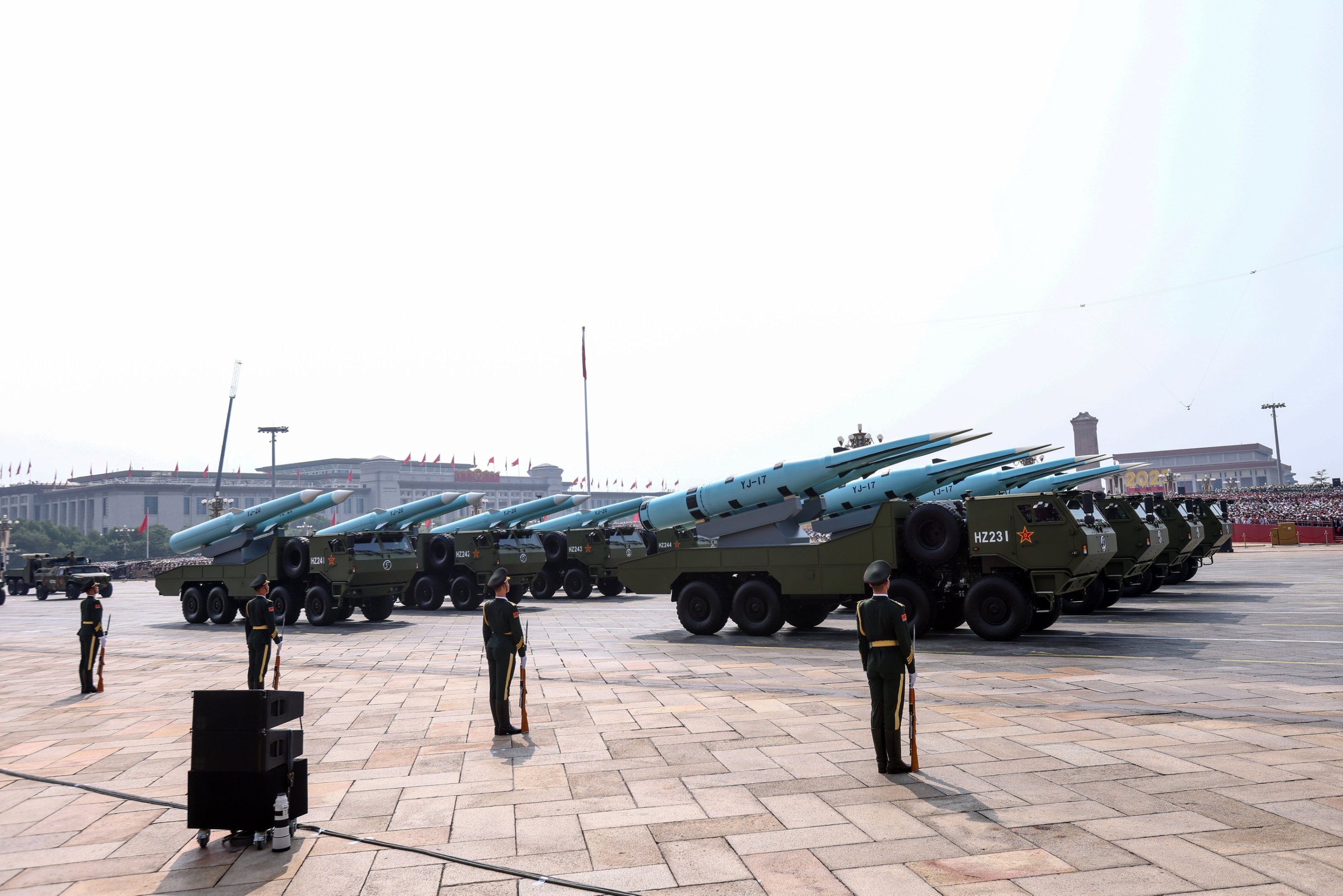 China flexes military muscle in parade with drones, missiles, lasers | Daily Sabah